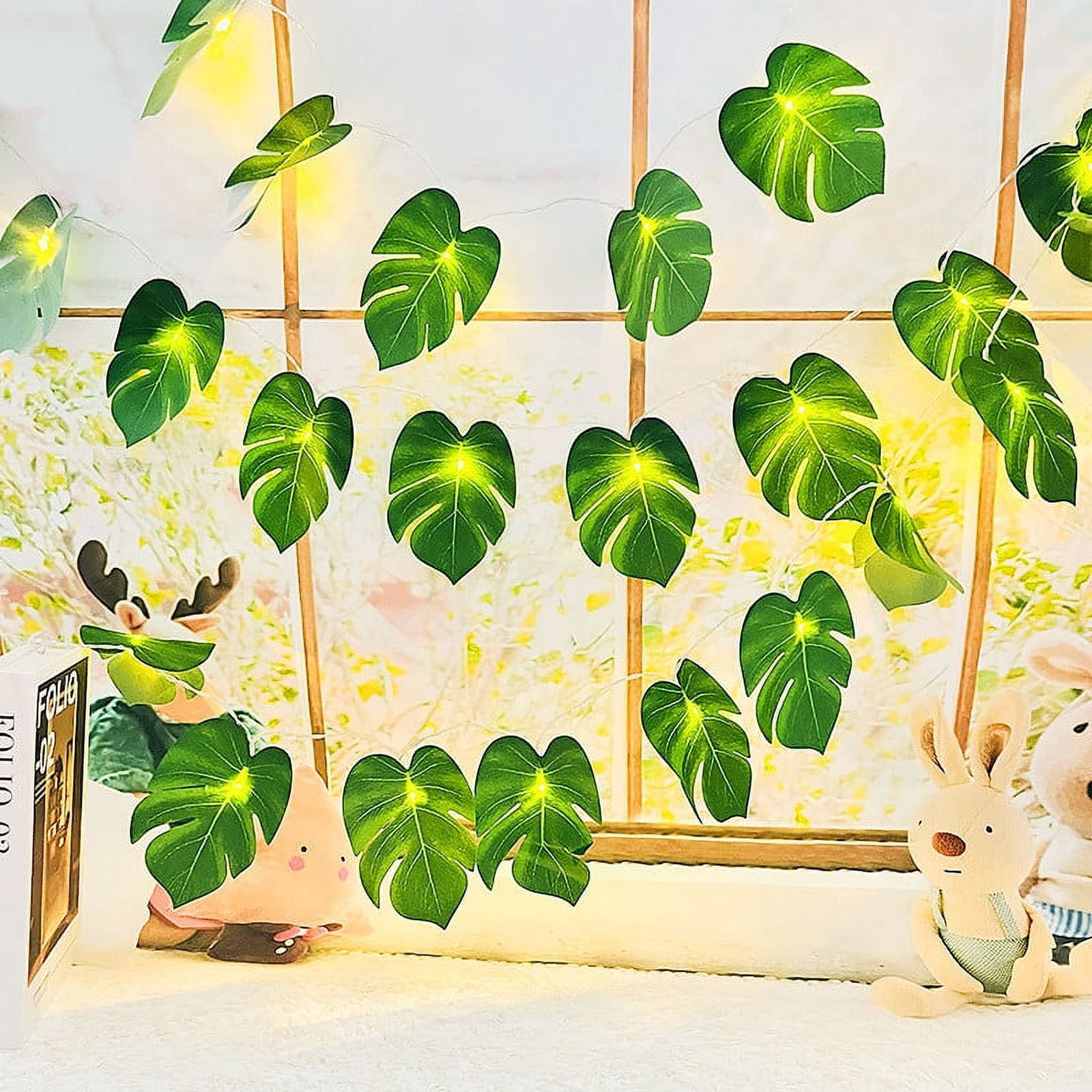 LED string light plant rattan turtle leaf string warm light decorative ...