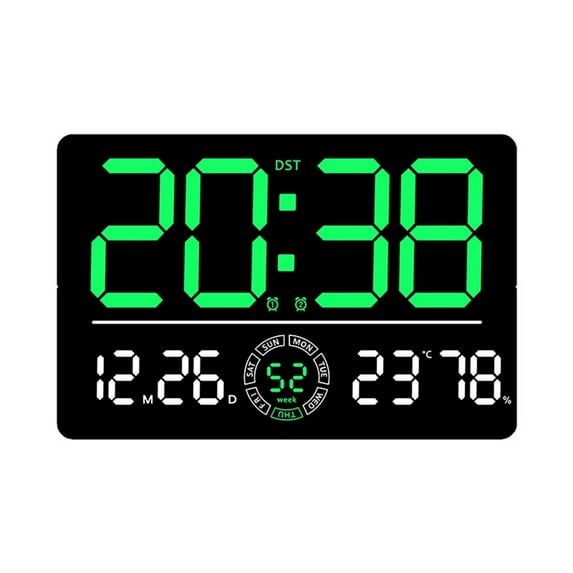Led Wall Clock Digital Large Screen Temperature Date Display Room Alarm ...