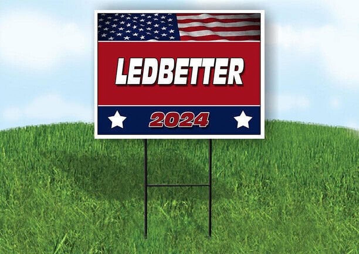 LEDBETTER FLAG RED 2024 18inx24in Yard Road Sign w/ Stand - Walmart.com
