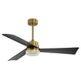 LEDET 52 in. 3-ABS Blades Black and Gold Indoor Ceiling Fan with LED ...