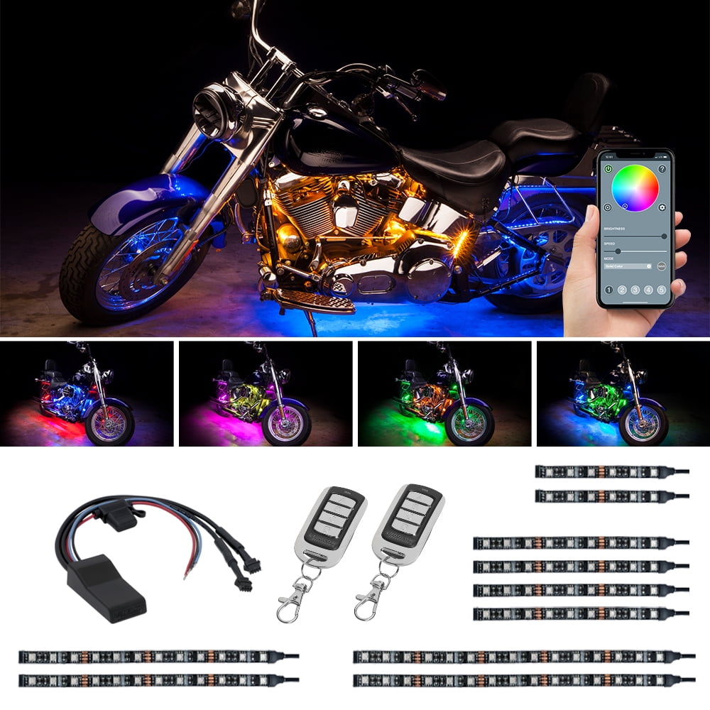 LEDGlow 10pc Advanced Million Color SMD LED Motorcycle Light Kit with ...