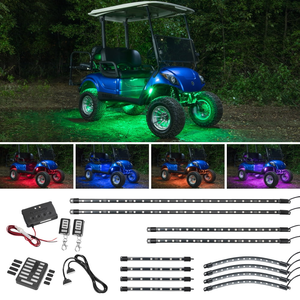 LEDGlow 12pc Million Color SMD LED Golf Cart Underbody Underglow ...