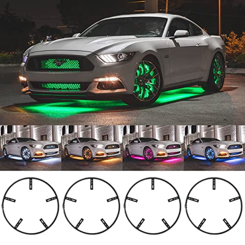 LEDGlow 4pc 15.5" Million Color LED Wheel Ring Accent Lighting Kit ...
