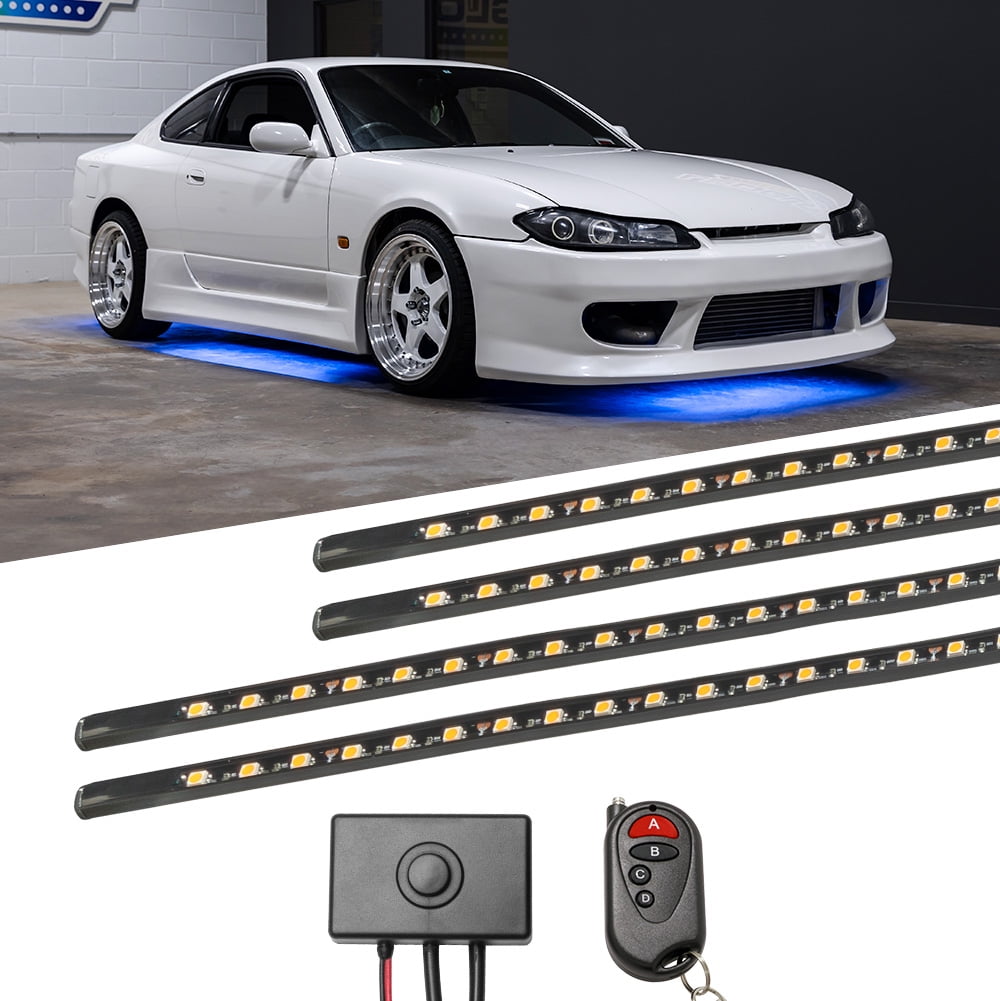 LEDGlow 4pc Blue SMD LED Slimline Underbody Underglow Lighting Kit ...
