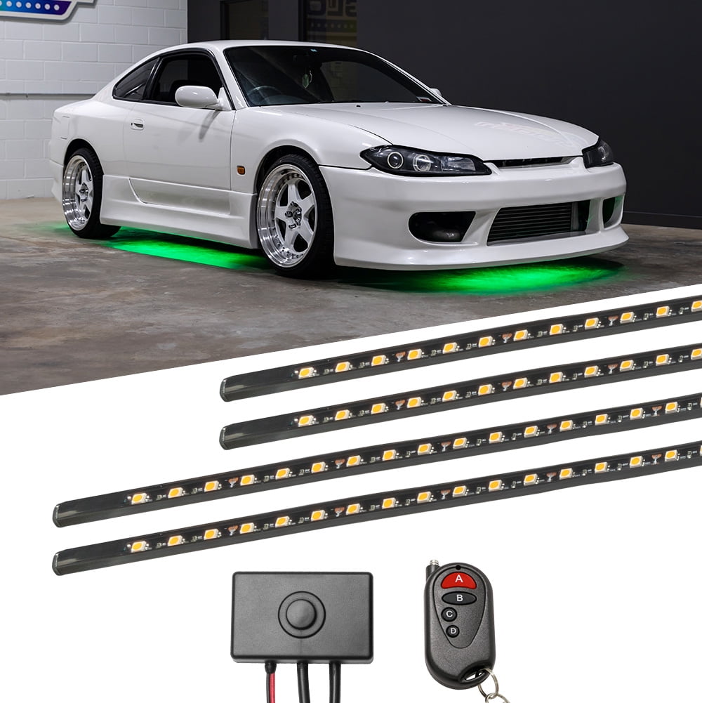LEDGlow 4pc Green Flexible LED Slimline Car Underbody Underglow ...