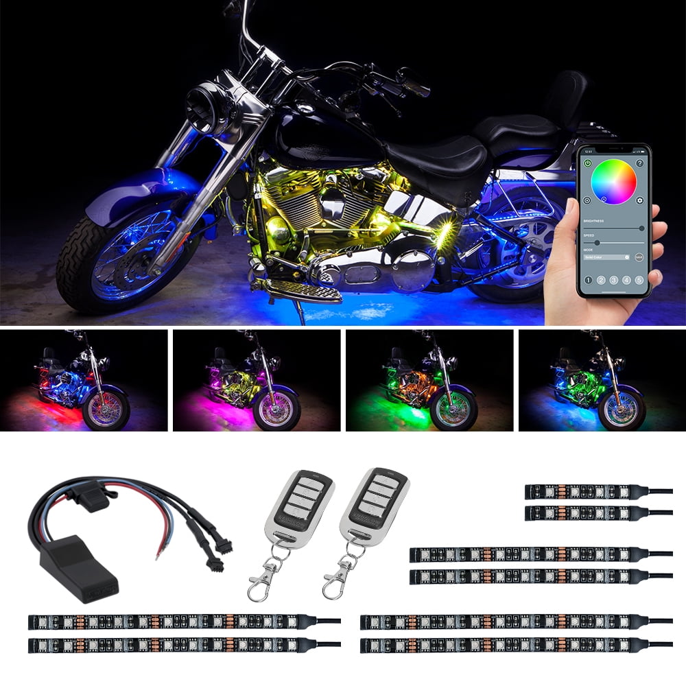 LEDGlow 8pc Advanced Million Color SMD LED Motorcycle Light Kit with ...