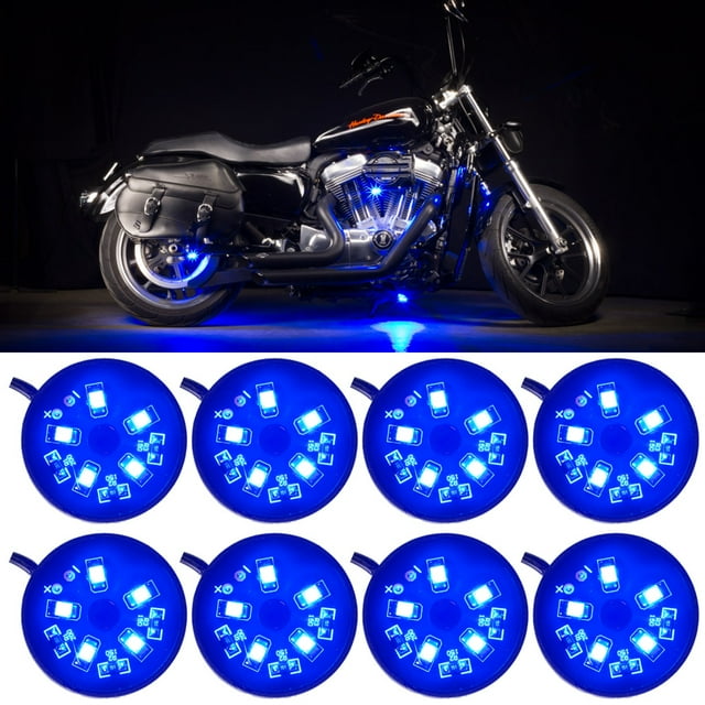LEDGlow 8pc Blue LED Pod Motorcycle Lighting Kit - Walmart.com