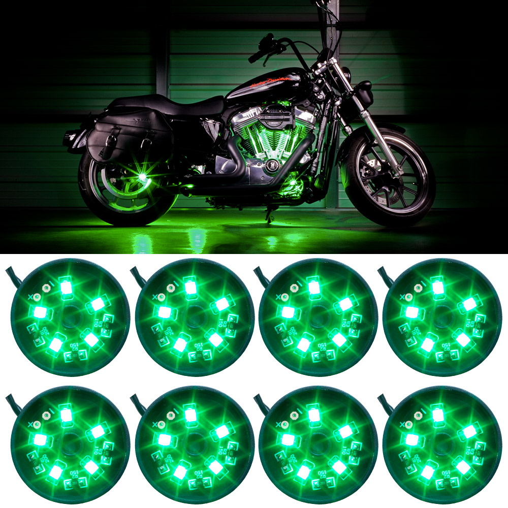 LEDGlow 8pc Green LED Pod Motorcycle Lighting Kit - Walmart.com