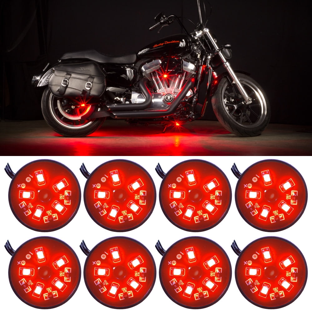 LEDGlow 8pc Red LED Pod Motorcycle Lighting Kit - Walmart.com