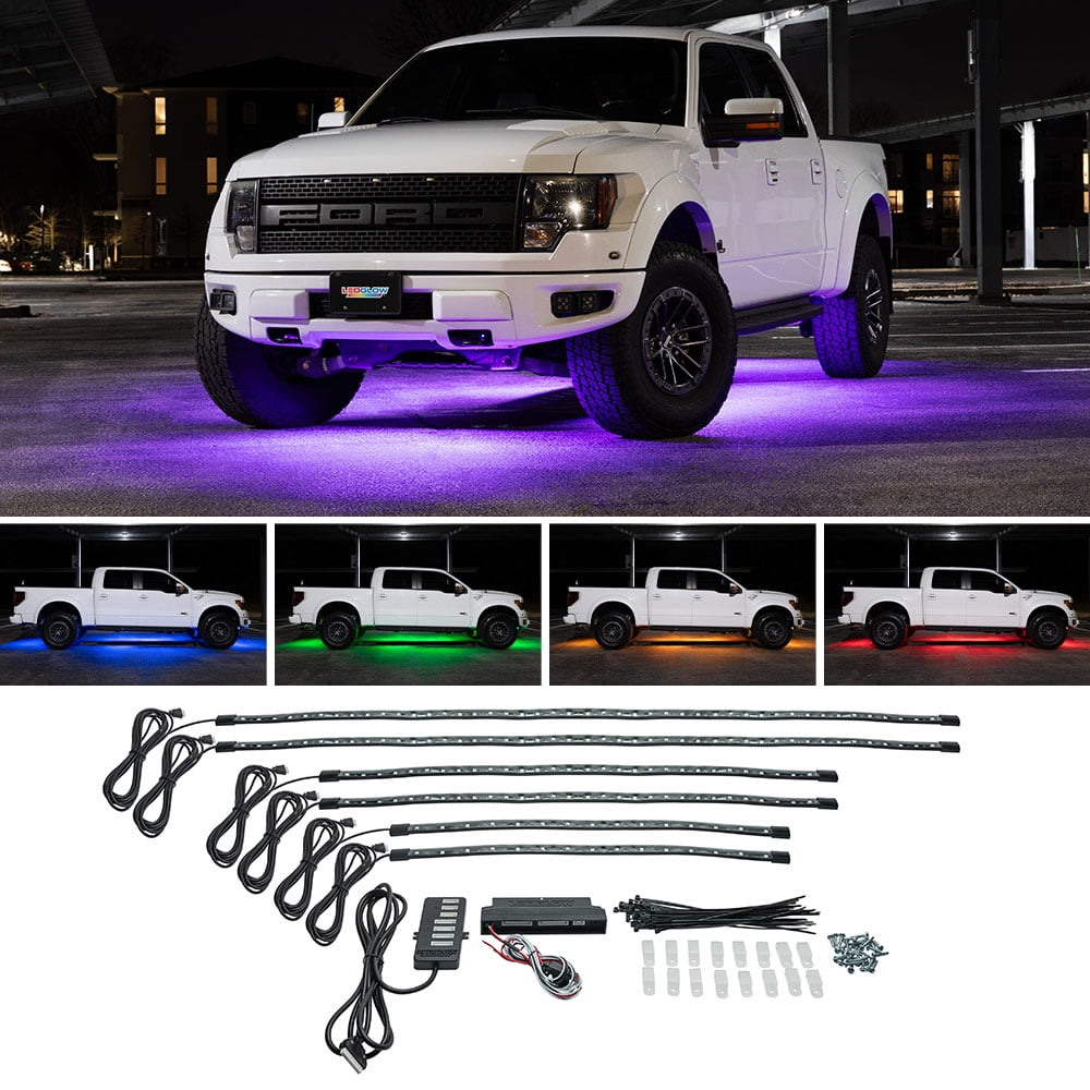 LEDGlow Bluetooth 6pc Million Color LED Flexible Underbody Lighting Kit ...
