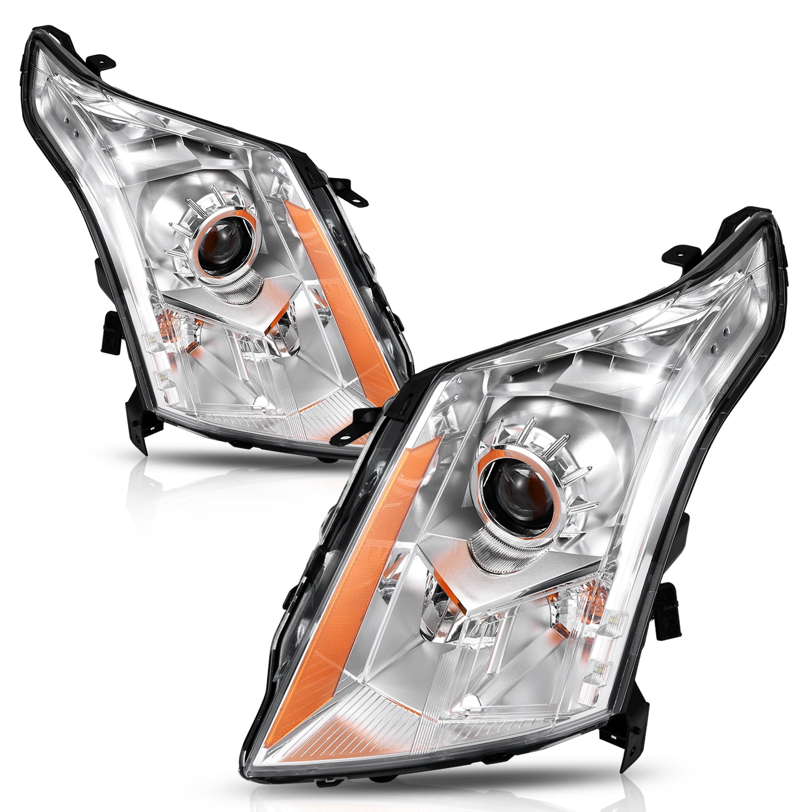 RVNI For 2010-2016 Cadillac SRX Halogen Projector Headlights Chrome w ...