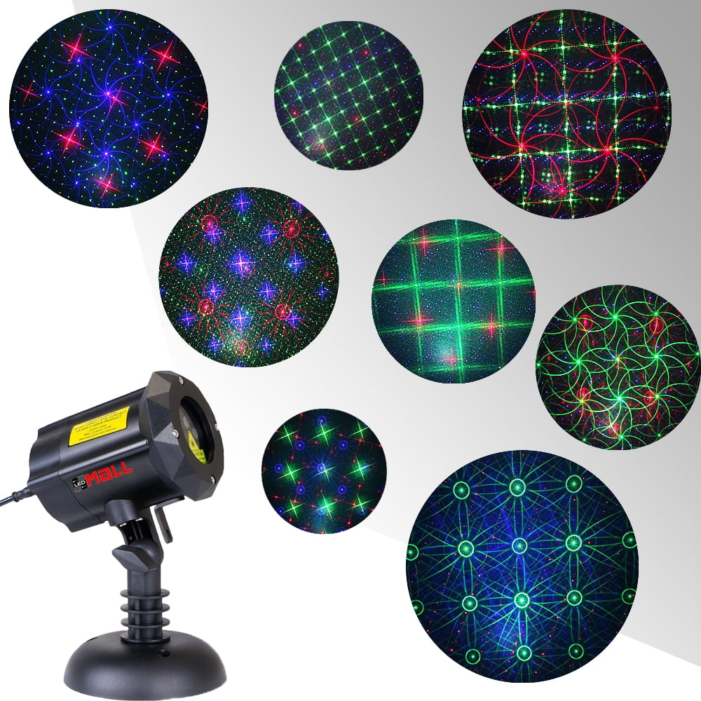 motion 8 patterns in 1 ledmall rgb outdoor garden laser christmas ...