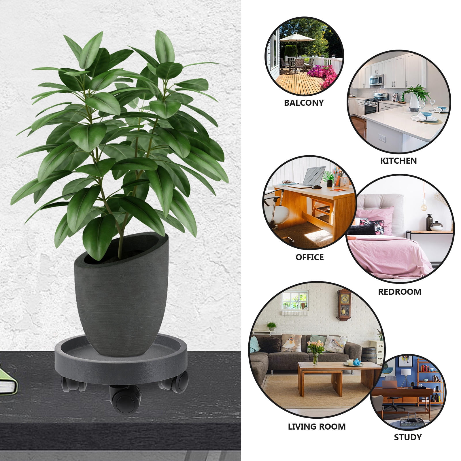 LEDMOMO 1Set Pot Water Tray Resin Grey Water Collection for Indoor ...
