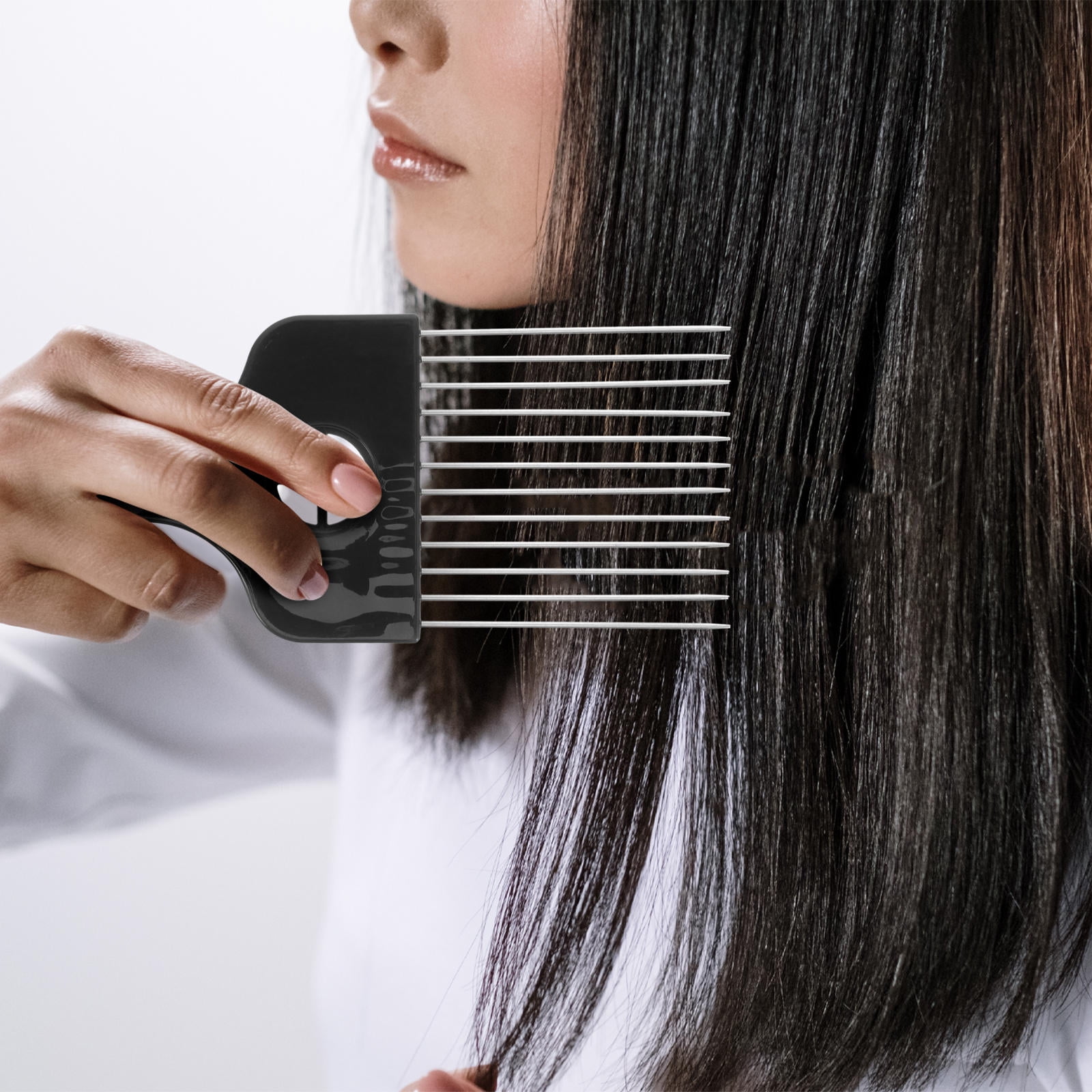 LEDMOMO Steel Pin Comb Brown Plastic and Steel for Barber Styling Picks ...