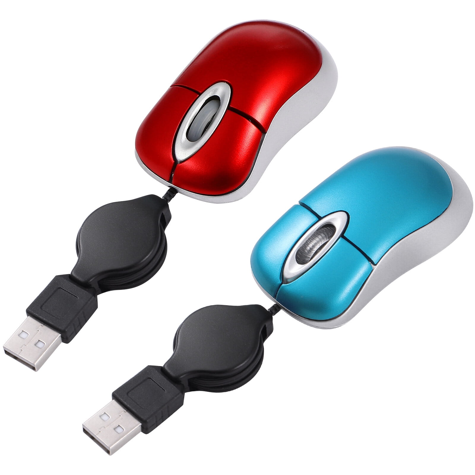 LEDMOMO USB Optical Mouse Compact Mini USB Mouse with Retractable Cable ...