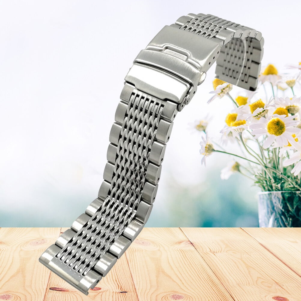 LEDMOMO Metal Watch Band Comfortable Wearing Silver 1Set - Walmart.com