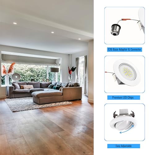 LEDMyplace 4-inch 10W Round Dimmable LED Recessed Downlight with ...