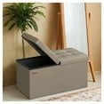 LEDREM 30" Foldable Storage Ottoman Bench, 660lb Capacity, Multi-Use ...
