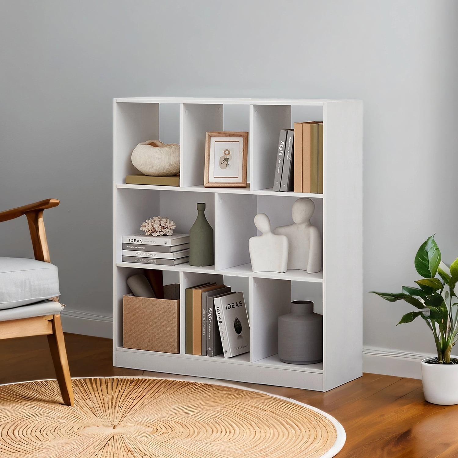LEDREM 8-Tier Adjustable Cube Bookcase, Cube Storage Organizer Shelf ...