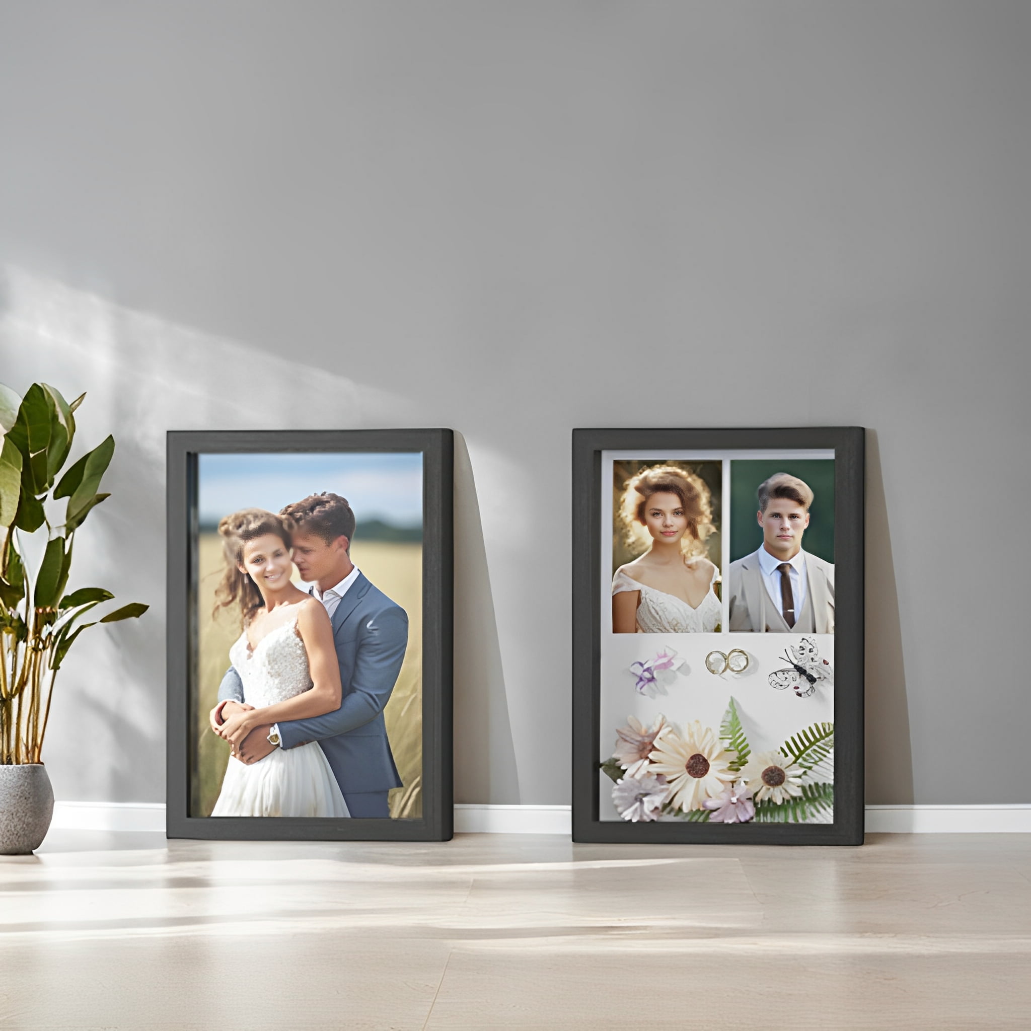 LEDREM Collage Picture Frame - 3 Mats Included, Shadow Box Display ...