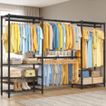 LEDREM Extendable Heavy-Duty Clothes Rack, Portable Garment Rack with ...