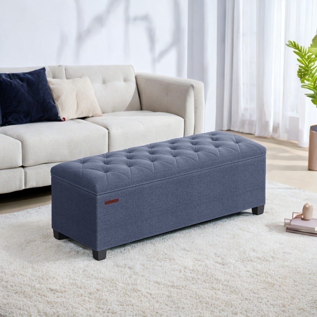LEDREM Storage Ottoman Bench, 43" End of Bed Bench with Removable Cover ...