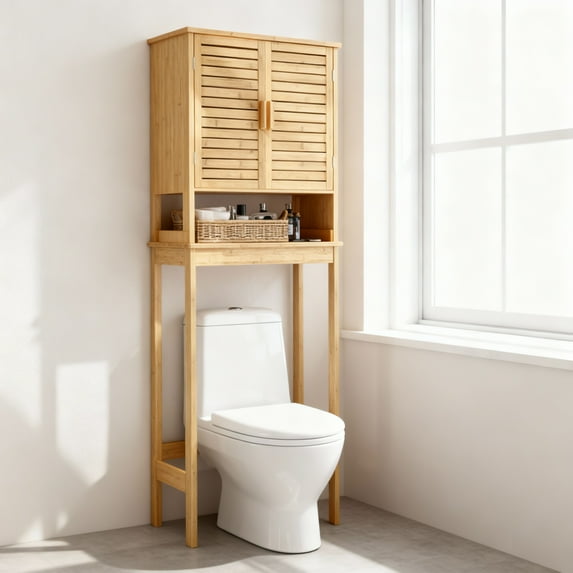 LEDREM Over-The-Toilet Storage Cabinet with Built-In Charging Station ...