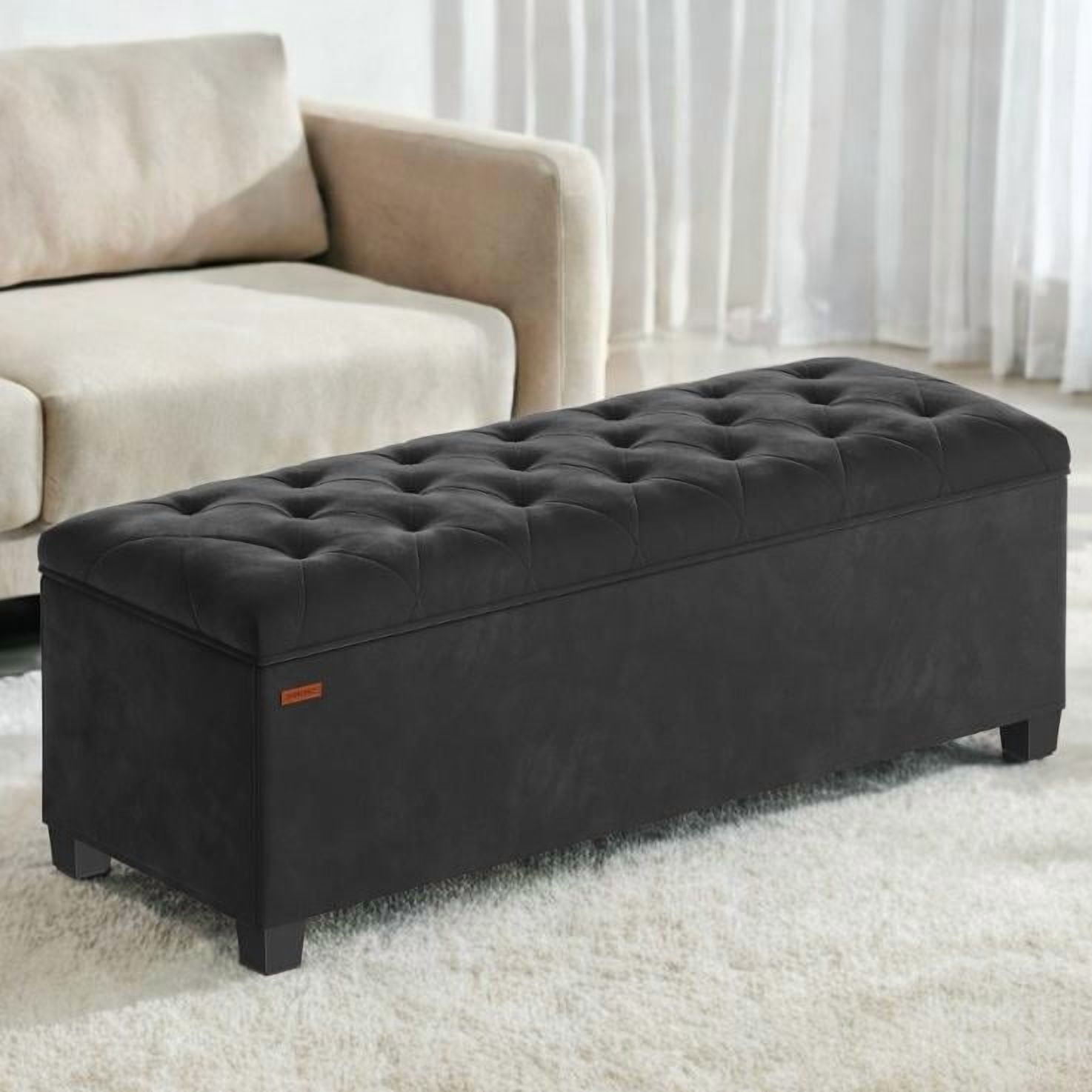 LEDREM Velvet Storage Ottoman Bench with Removable Cover, 43-Inch Long ...