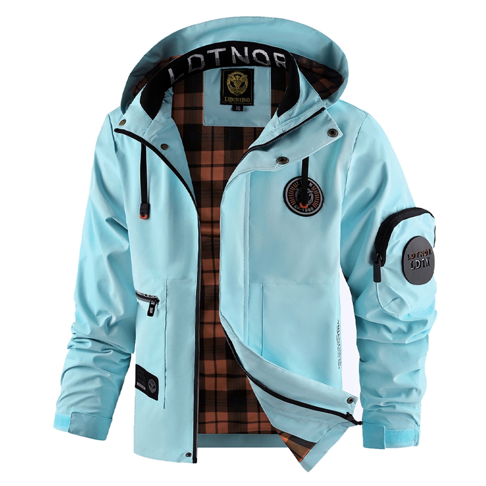 LEDUNTINO Casual Jackets For Men Lightweight Water-Resistant Jackets ...