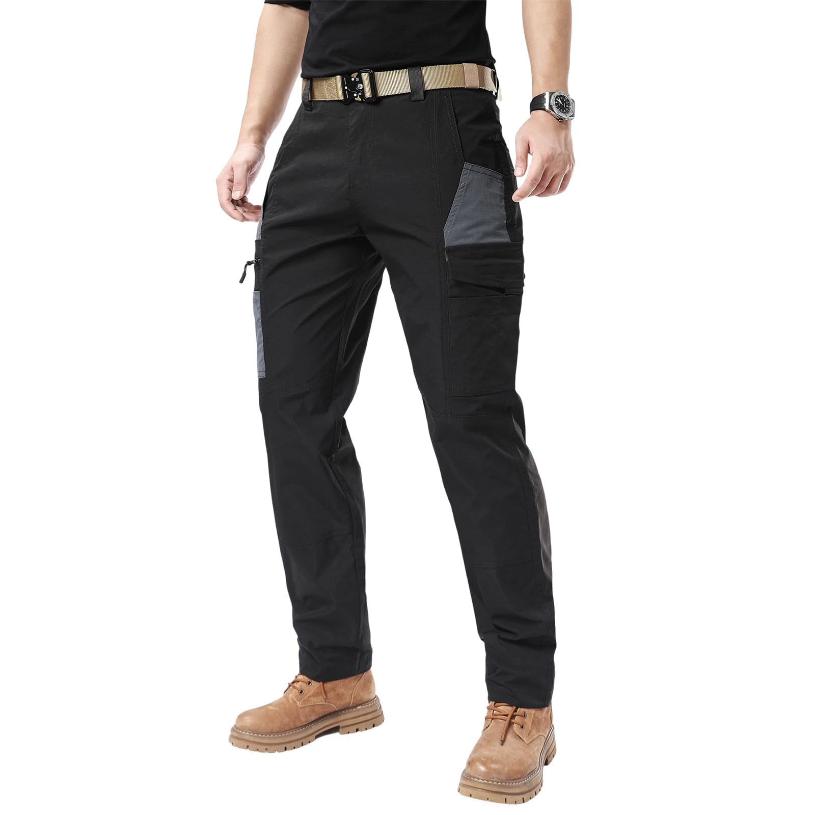 LEDUNTINO Lightweight Work Cargo Pants Hiking Pants For Men Tactical ...