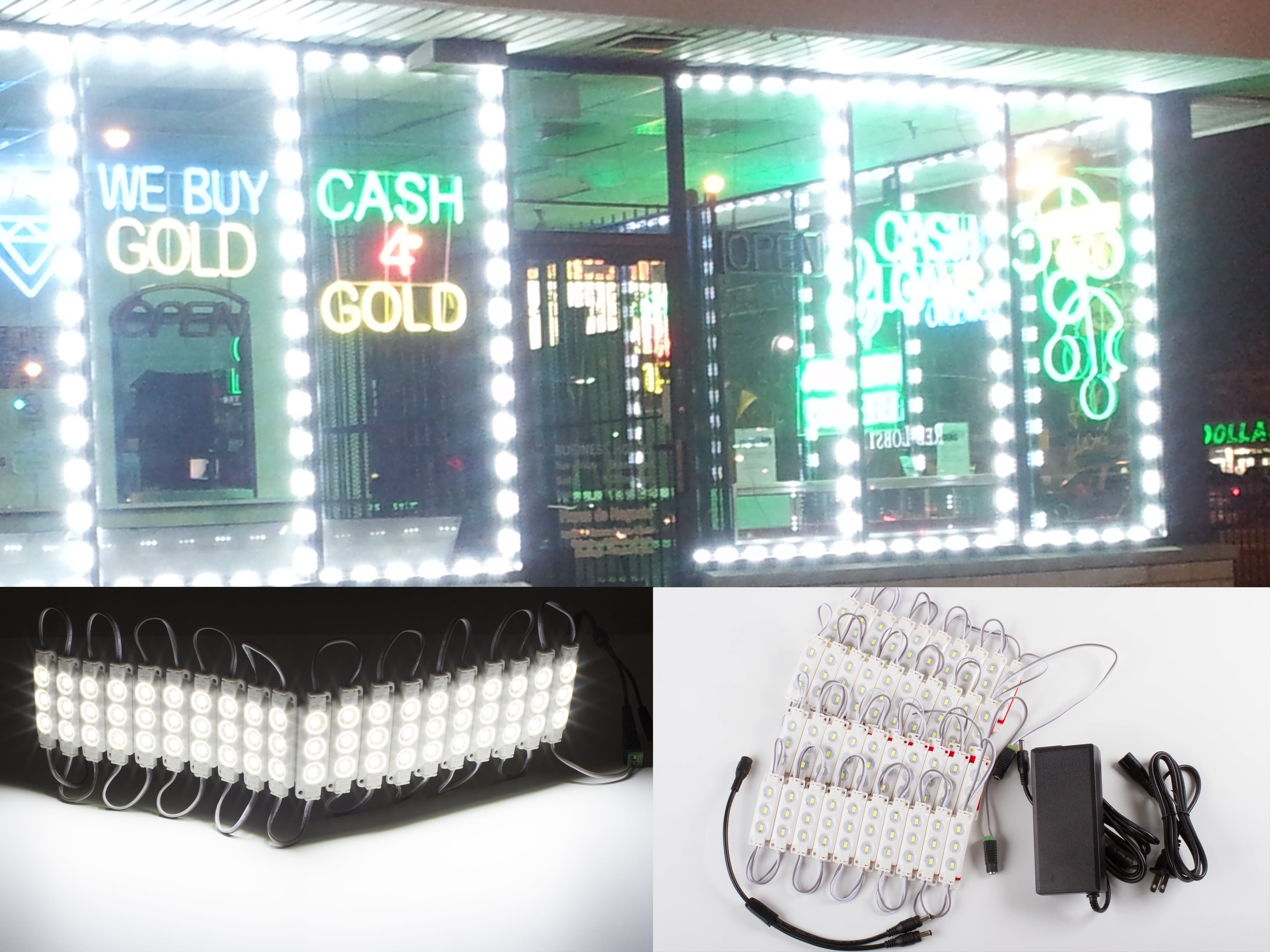 LEDUPDATES 30ft Super Bright Storefront LED Light, Pure White 5630 ...