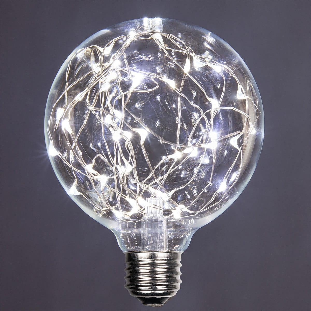 LEDimagine G95 Fairy Light Bulb, 50 Cool White LED Diodes Inside, Clear ...