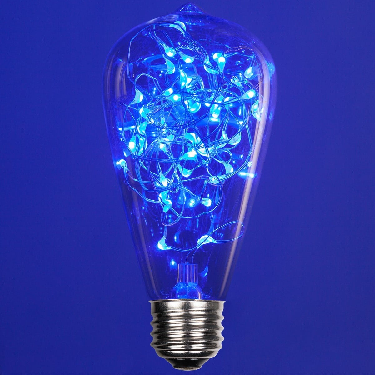 LEDimagine ST64 Fairy Light Bulb, 50 Blue LED Diodes Inside, Clear ...