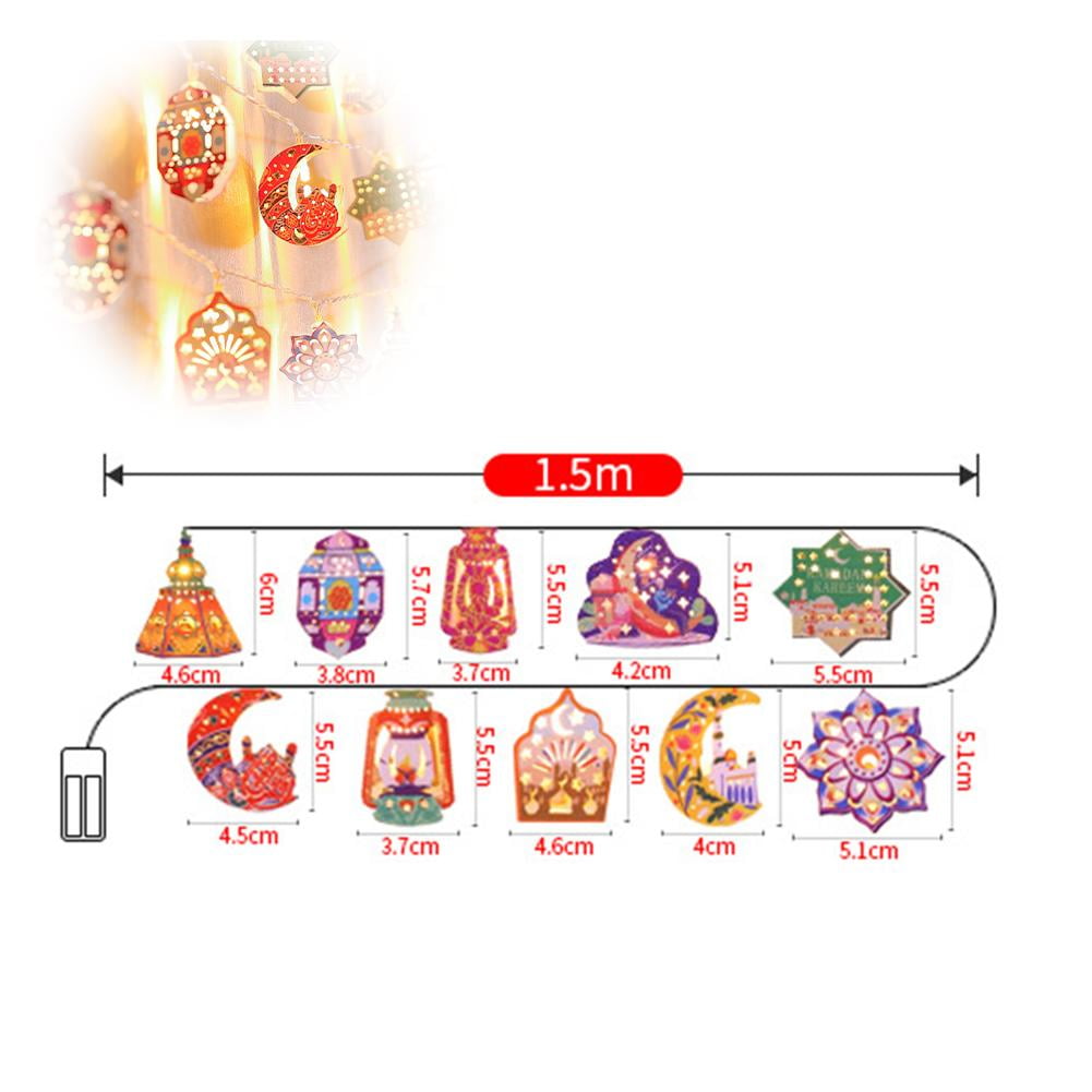 LEDs Ramadan Eid String Lights, Ramadan Fairy Lights, Moon Star Ramadan ...
