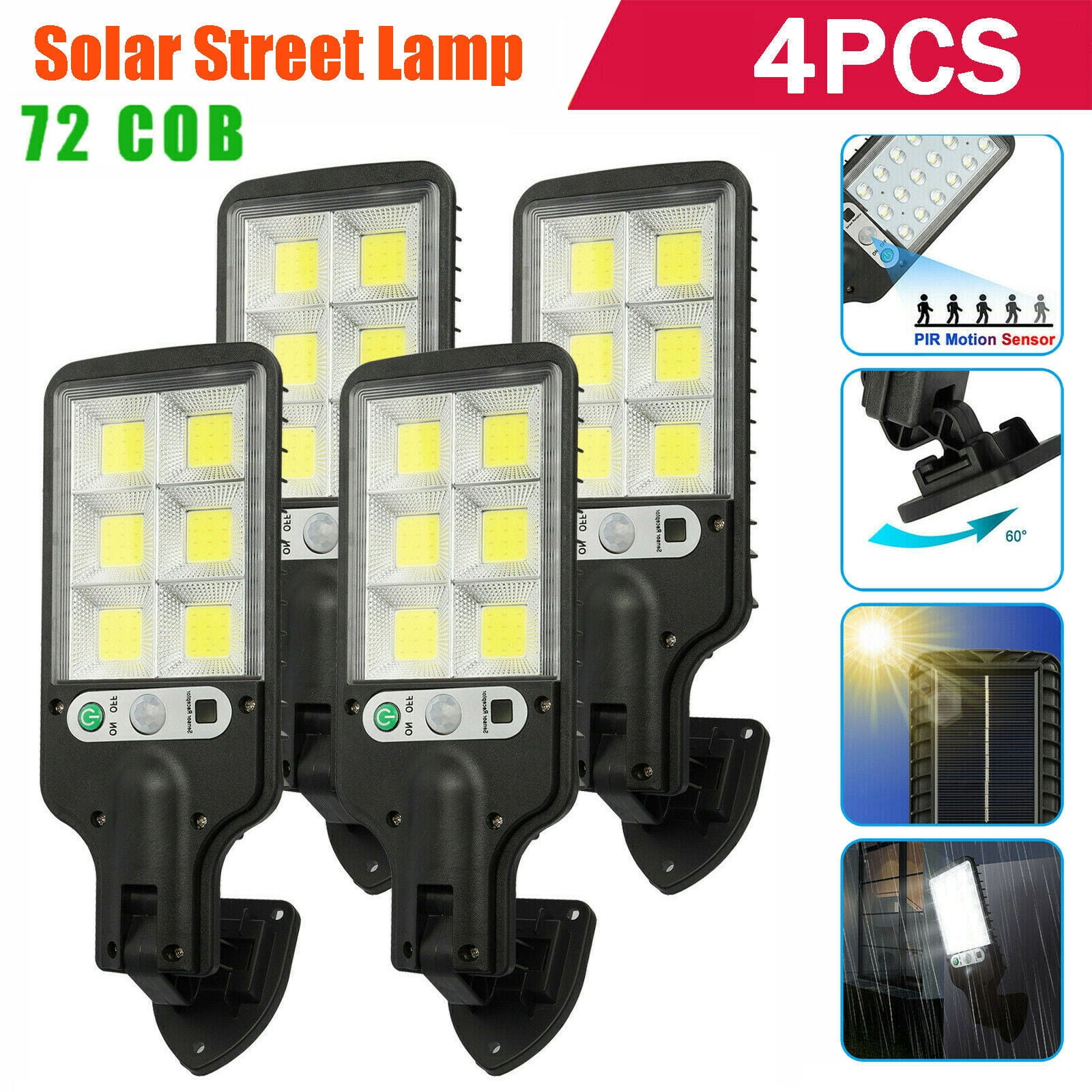 LEDs Solar Lights Outdoor, Solar Sensor Security Lights , Waterproof ...