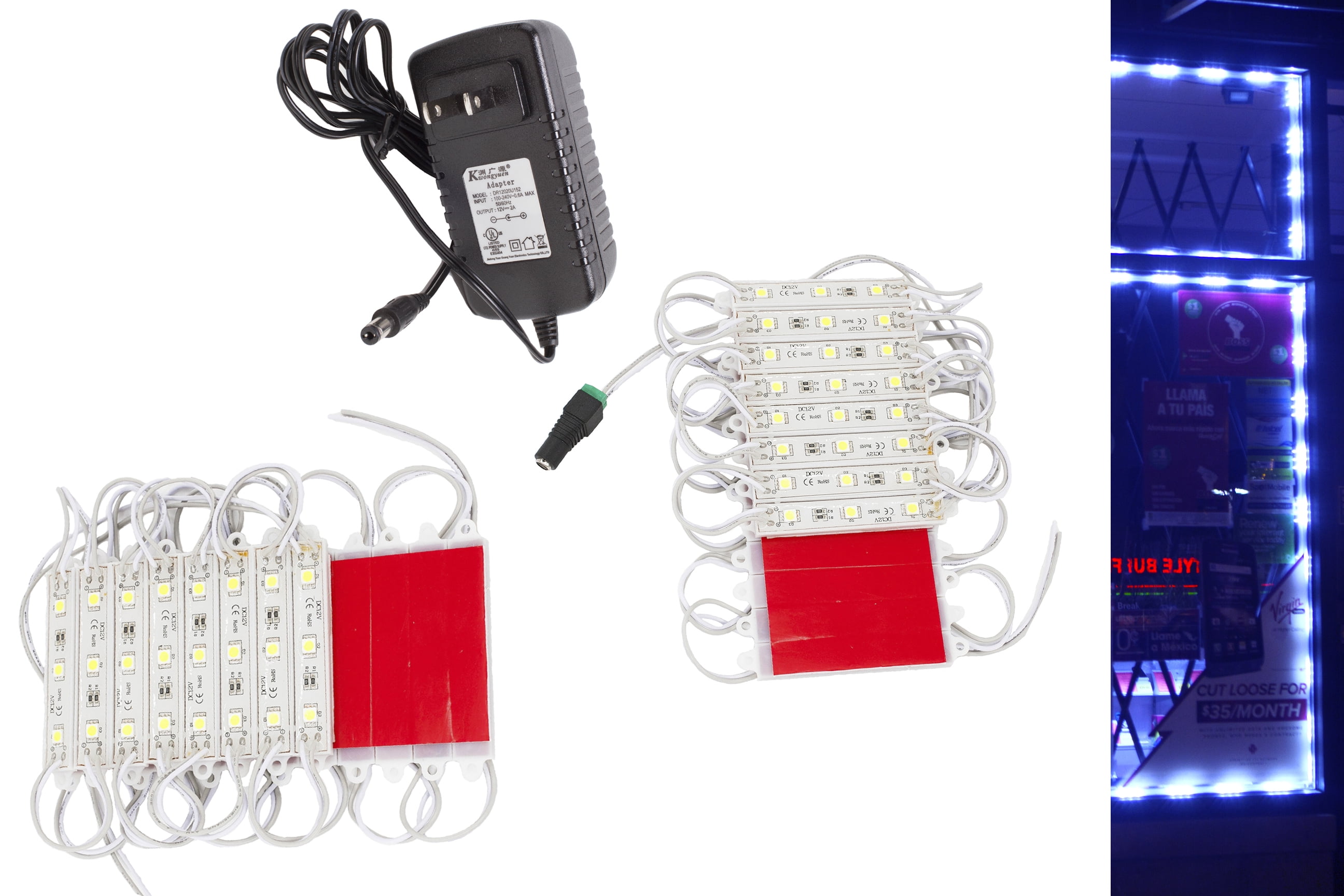 LEDupdates 40ft Storefront windows Blue LED light 5050 with UL listed ...