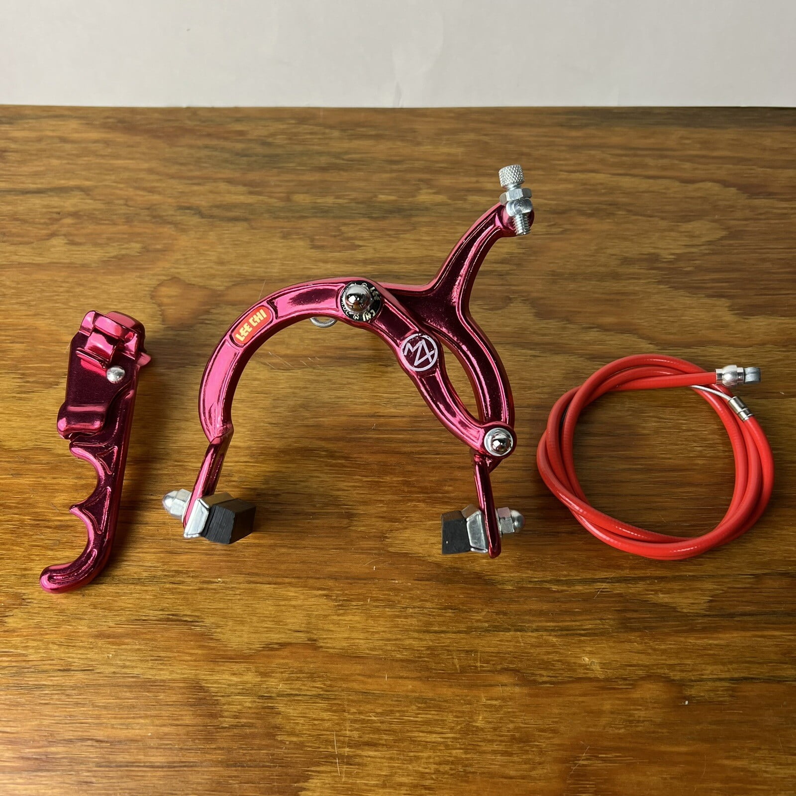 LEE CHI MX 1000A FRONT BRAKE SET RED FOR OLD SCHOOL BMX VINTAGE NOS ...