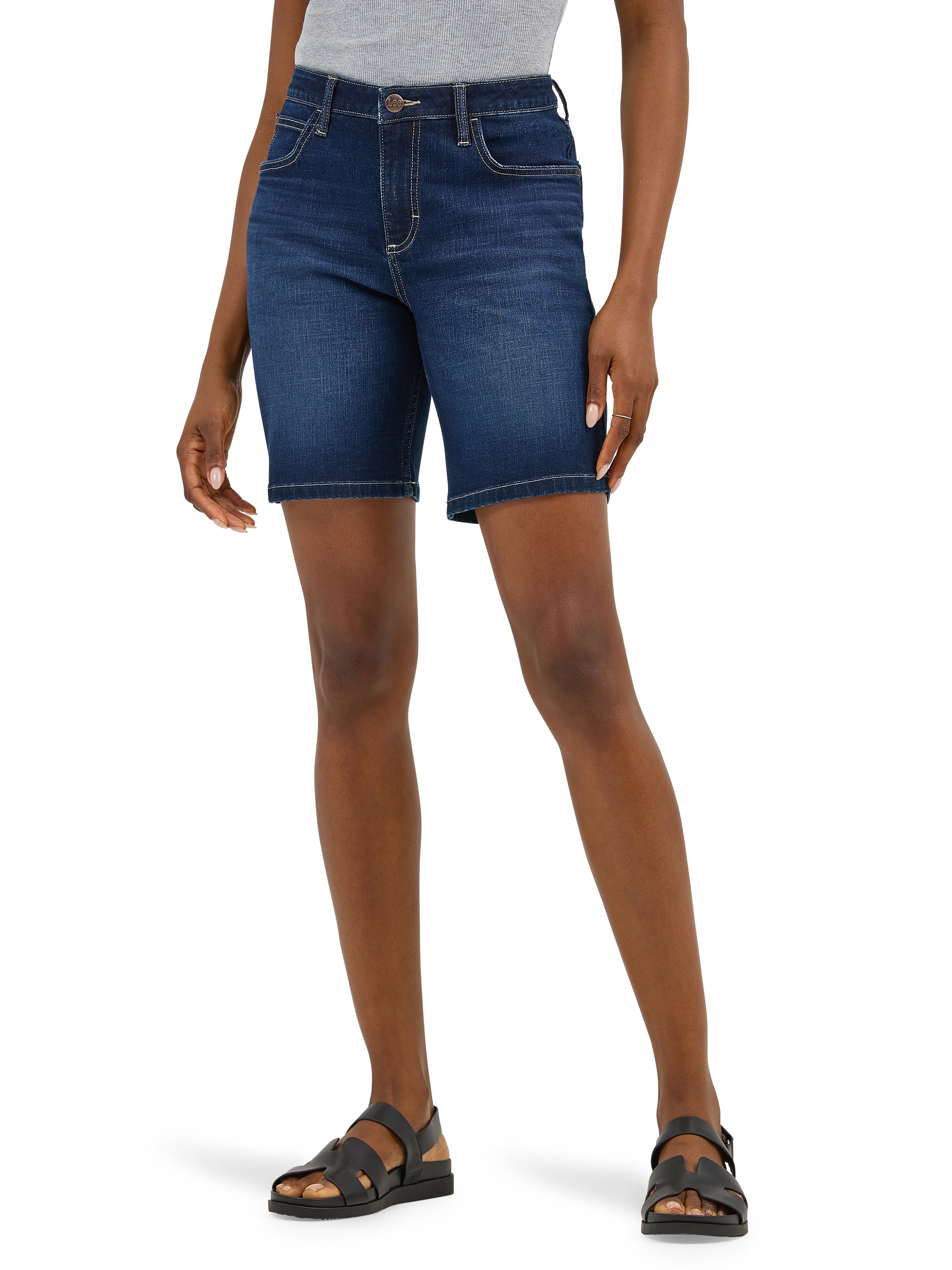 Lee Women's Mid Rise Cuffed Bermuda Shorts - Walmart.com