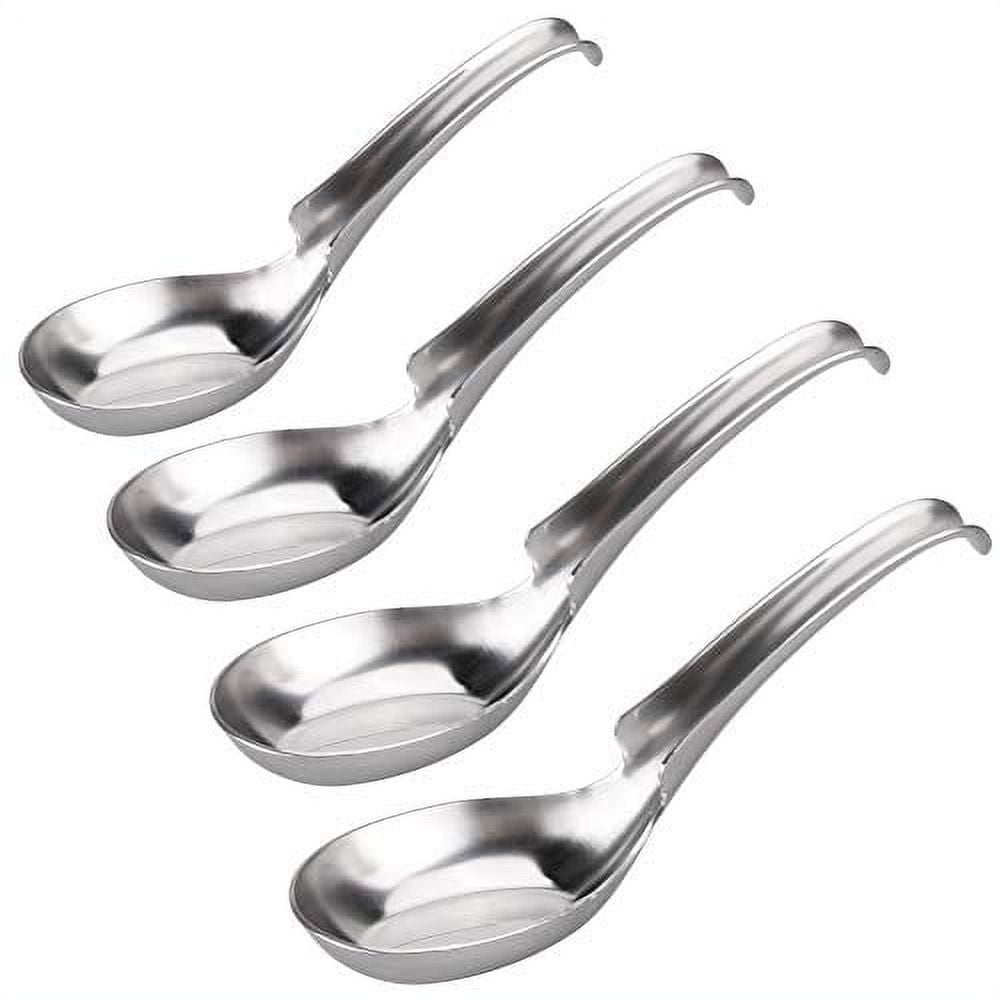 LEE House 4 piece Rice Spoons,Chinese Won Ton Soup Spoon,Notch & Hook ...