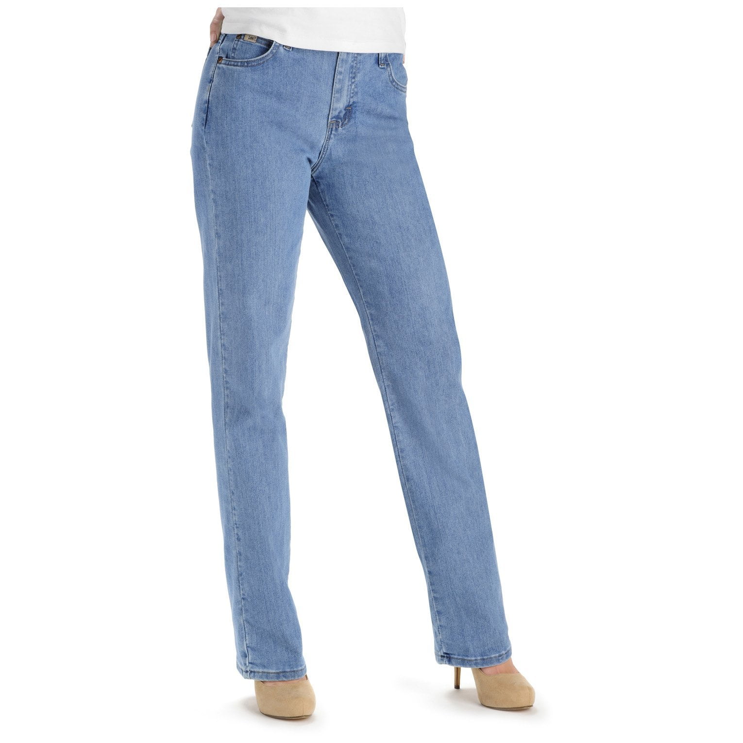 LEE Women's Relaxed Fit Straight Leg Jean, Premium Light, 8 Long ...