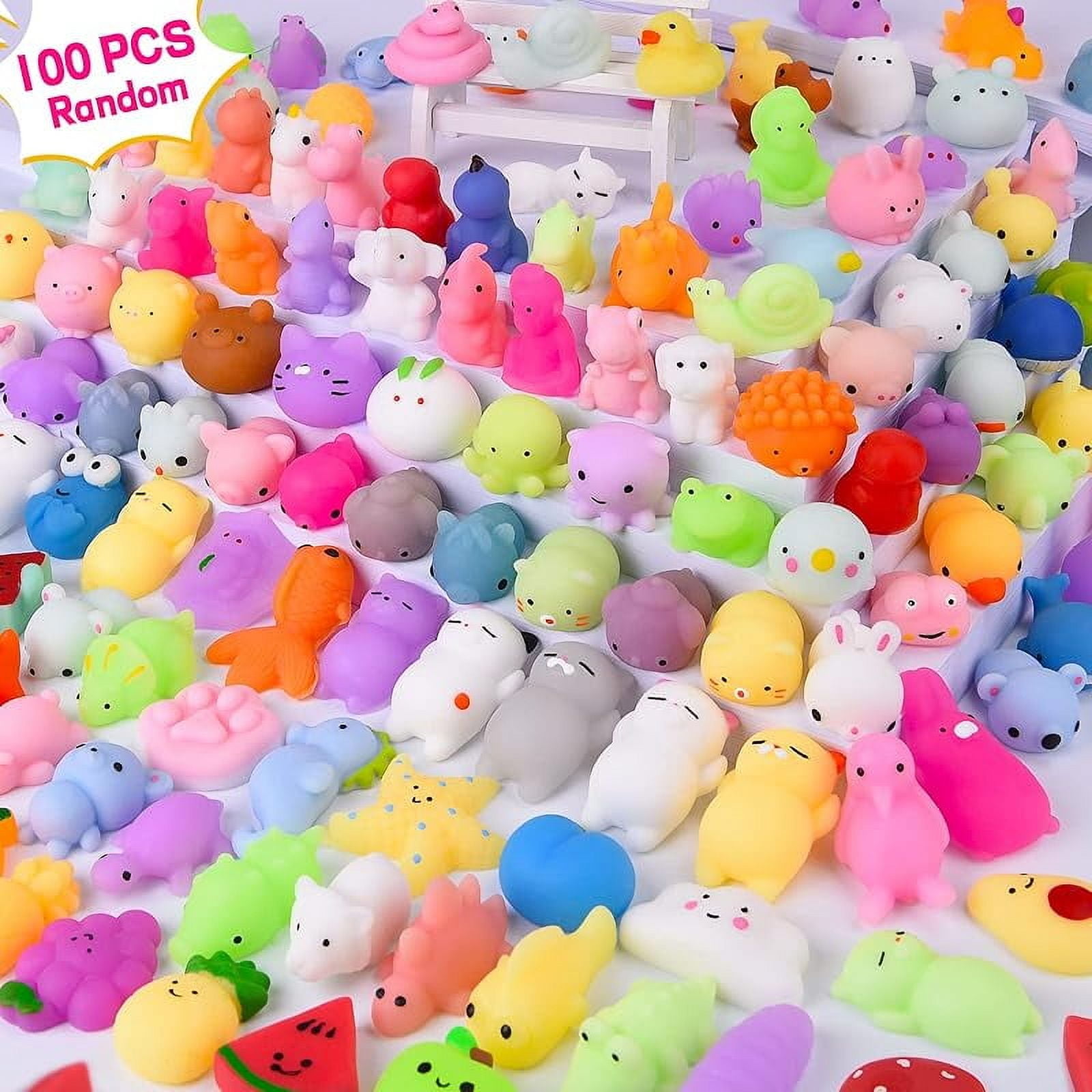 LEEHUR 100PCS Kawaii Squishies, Mochi Squishy Toys for Kids Party ...