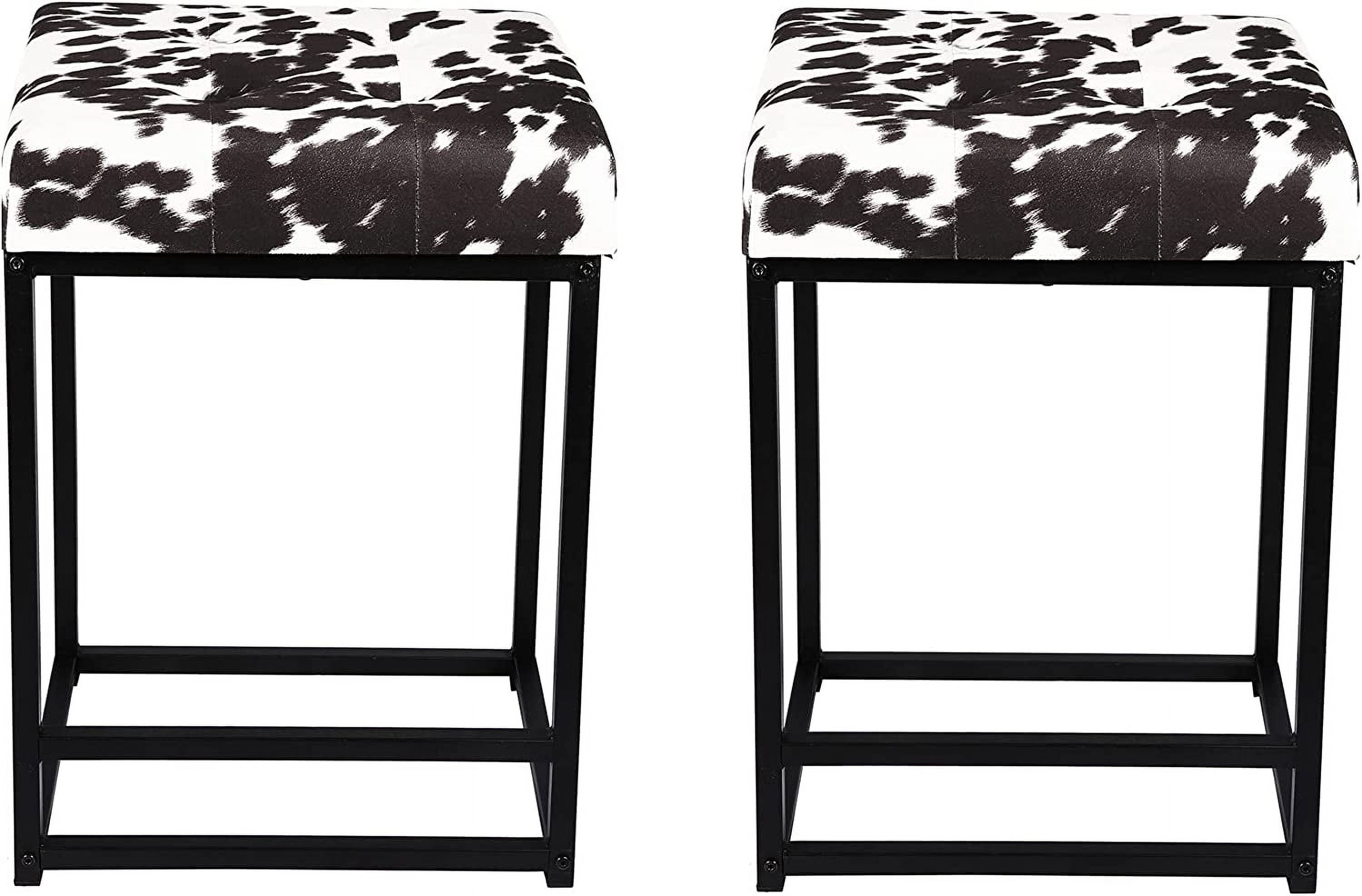 LEEJAY 24 Inch Milk Cow Counter Height Bar Stool with Metal Frame ...