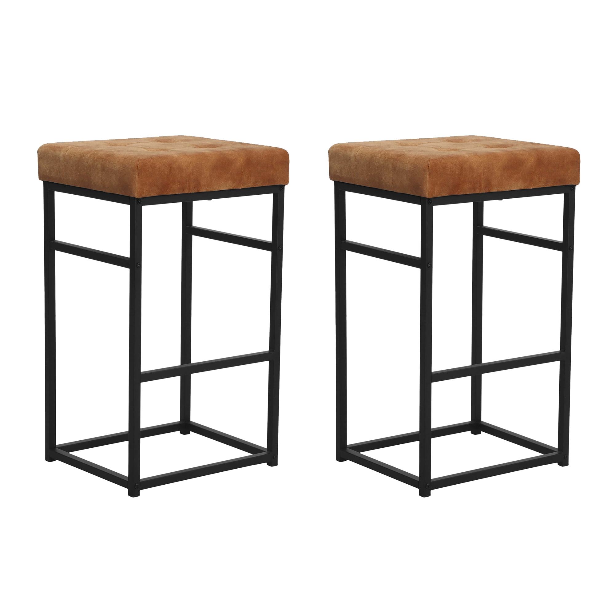 LEEJAY 30 Inch Brown Backless Counter Height Bar Stool,Set of 2 - Walmart.com
