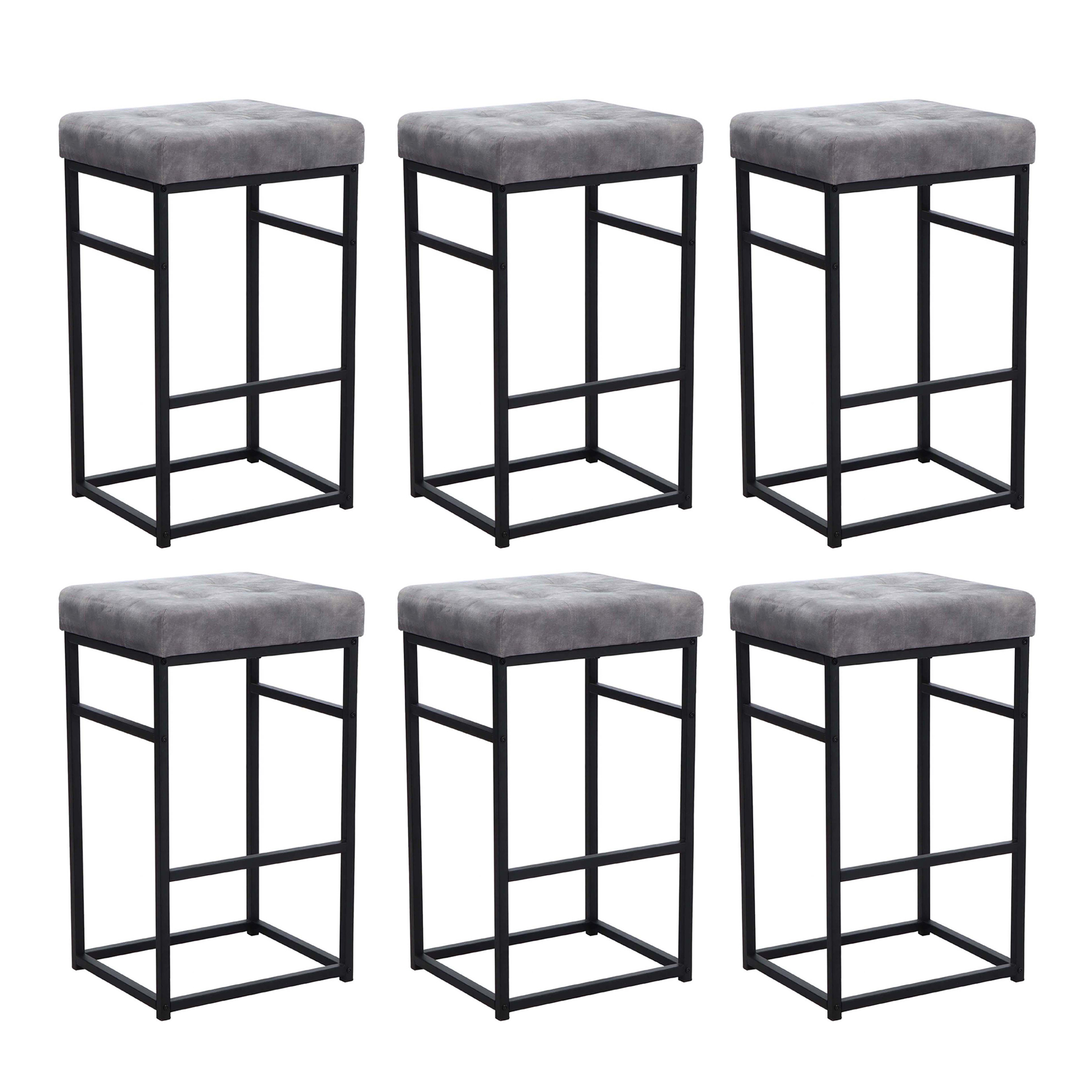 LEEJAY 30 Inch Gray Backless Counter Height Bar Stool,Set of 2 ...