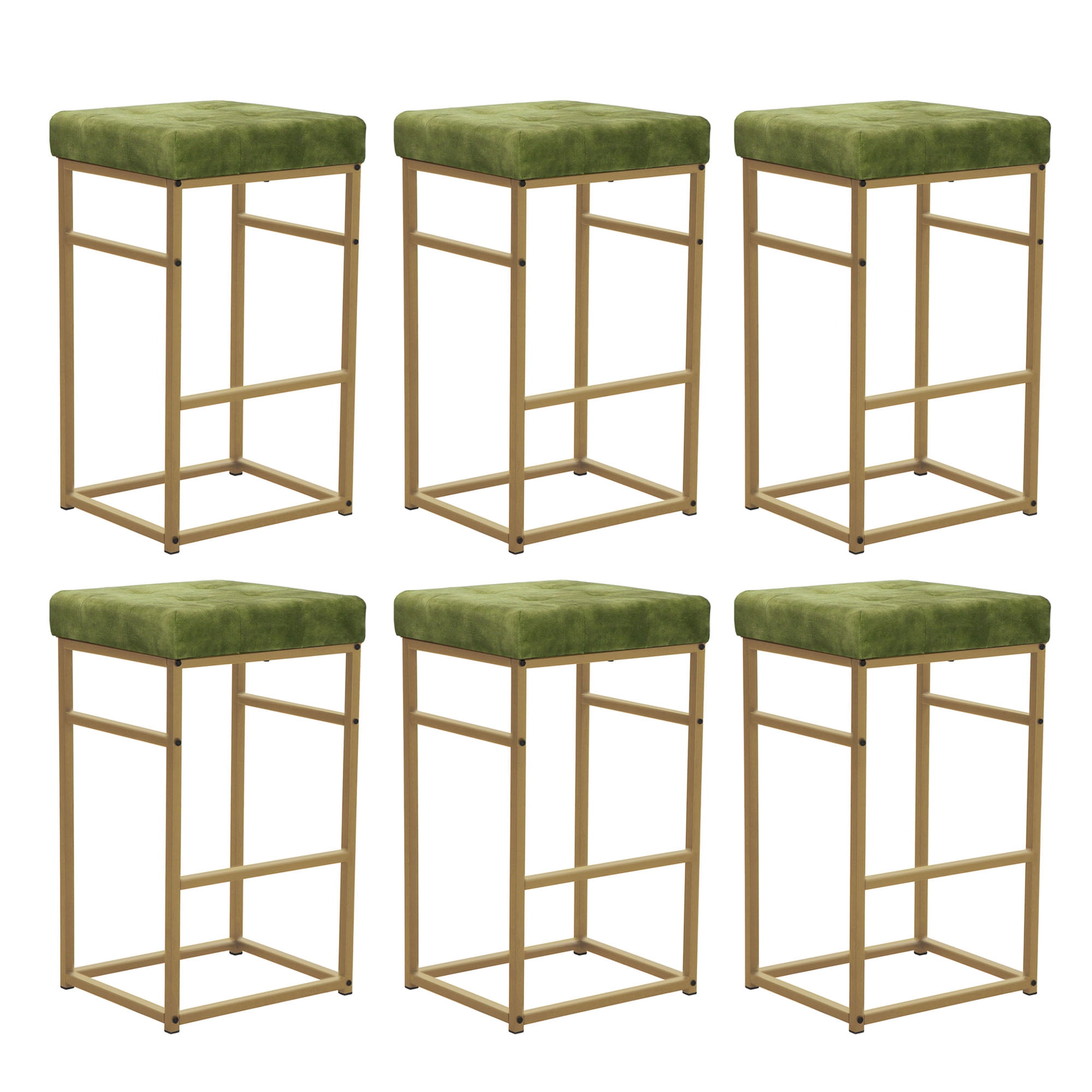 LEEJAY 30 Inch Green Backless Counter Height Bar Stool,Set of 6 ...