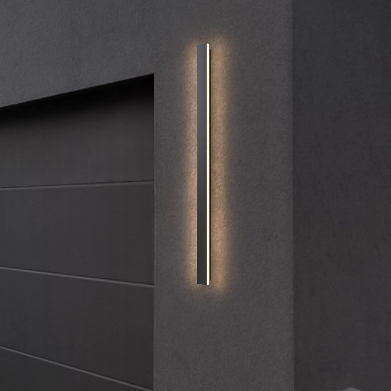 LEEKI - 40 Inches Modern Outdoor Light Fixture - Rectangular Exterior ...