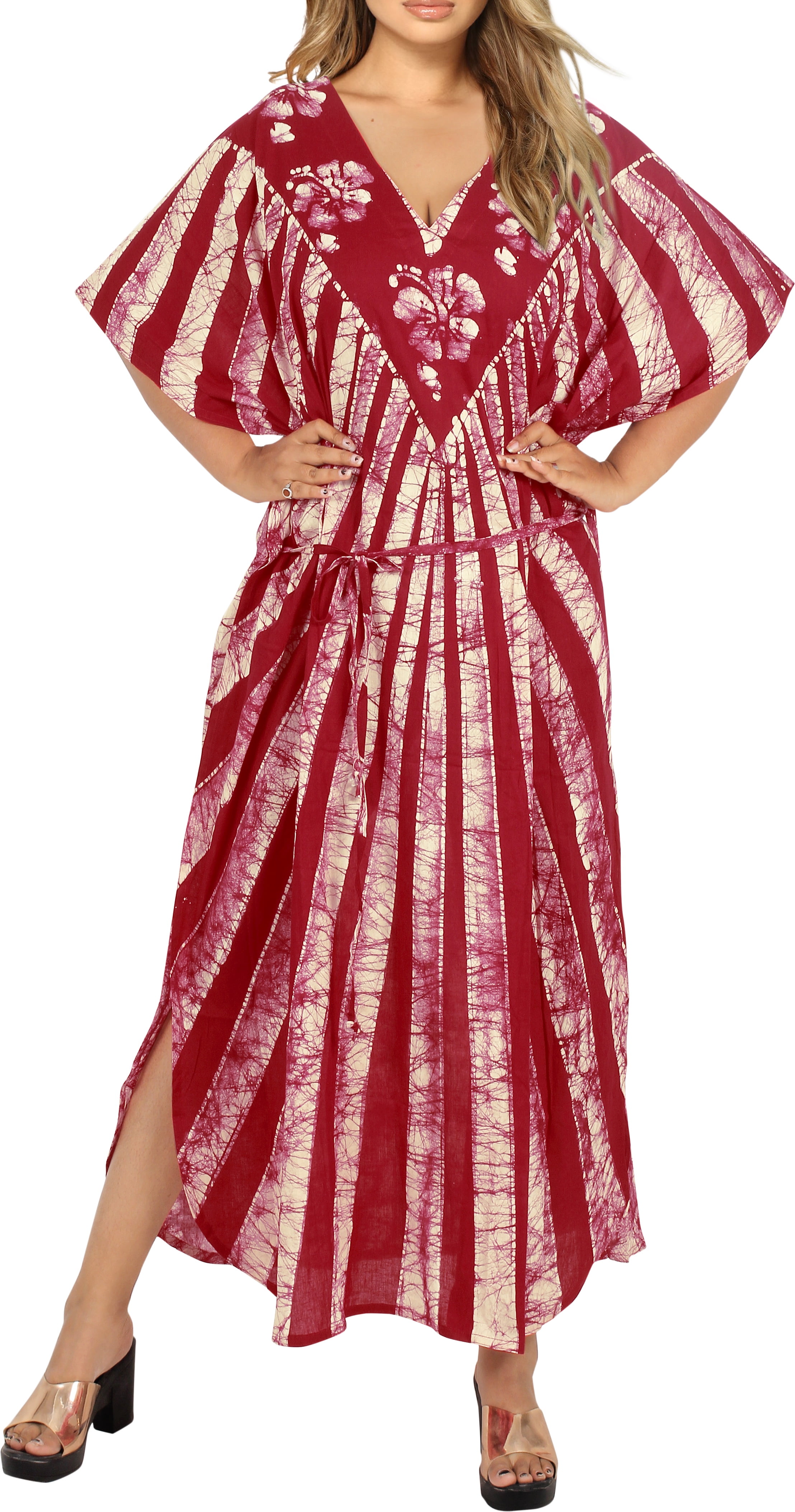 LEELA Women's Summer Elegant Maxi Kaftan Dress Caftan Loungewear ...