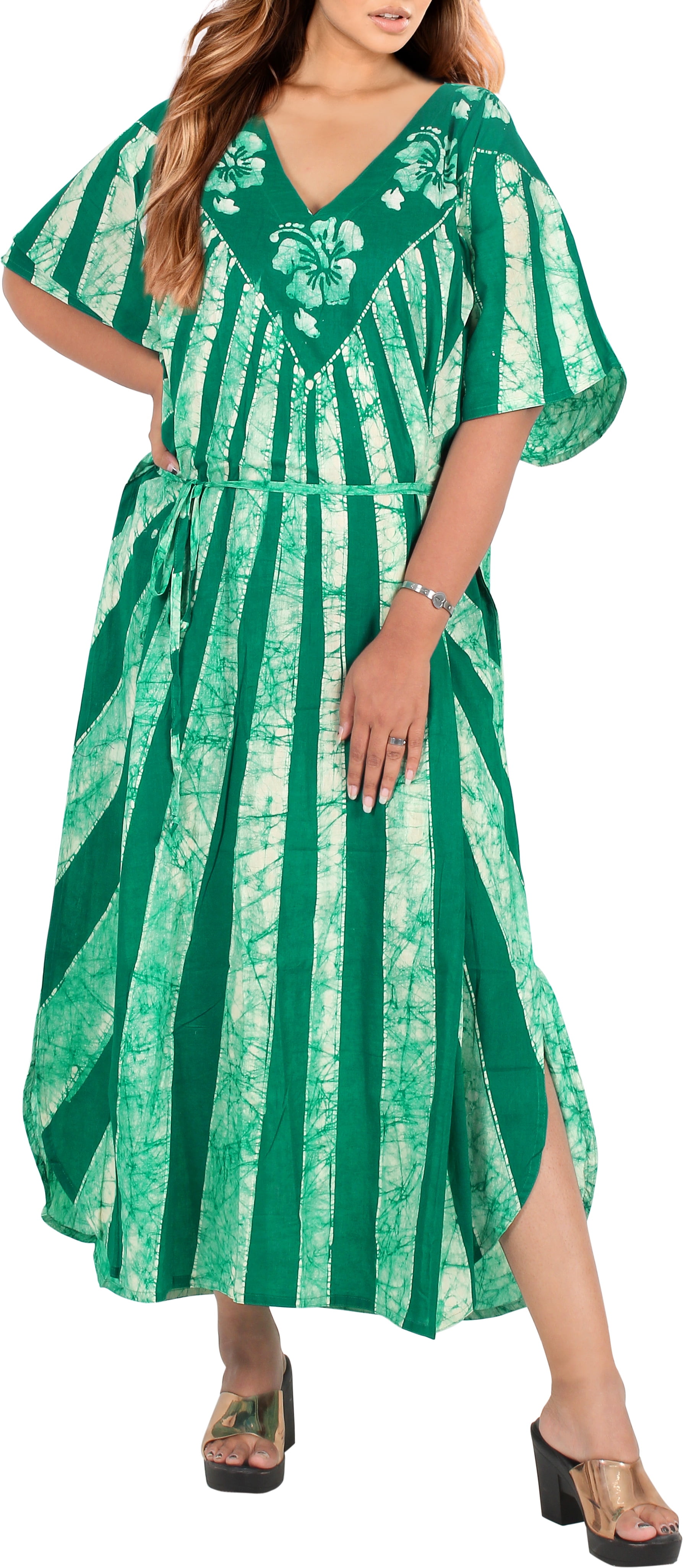 LEELA Women's Summer Elegant Maxi Kaftan Dress Caftan Loungewear ...