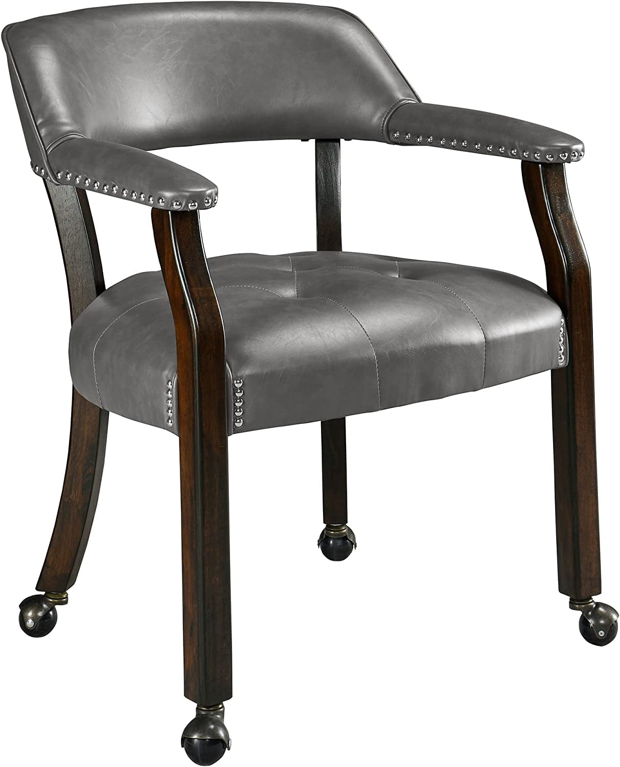LEEMTORIG Dining Chairs with Casters and Arms, Rolling Dining Chairs ...