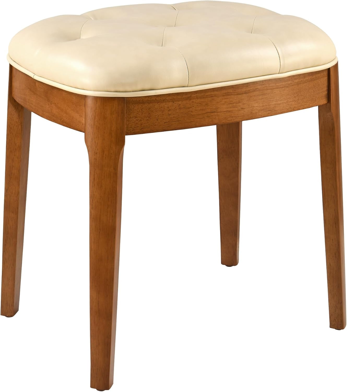 LEEMTORIG Faux Leather Makeup Vanity Stool, Footrest Stool, PU Dressing ...